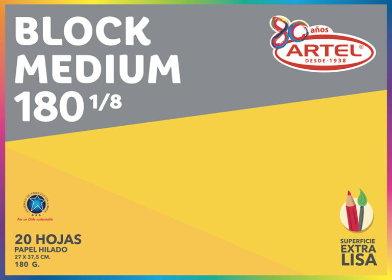 Block Medium 180 1/8 20 Hojas - Artel