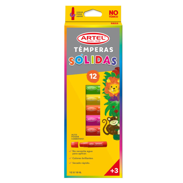 Témpera Sólida 12 Colores - Artel