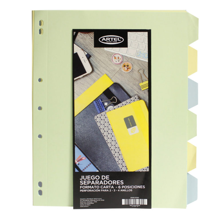 Separador Carta 6 Divisiones Artel - Artel