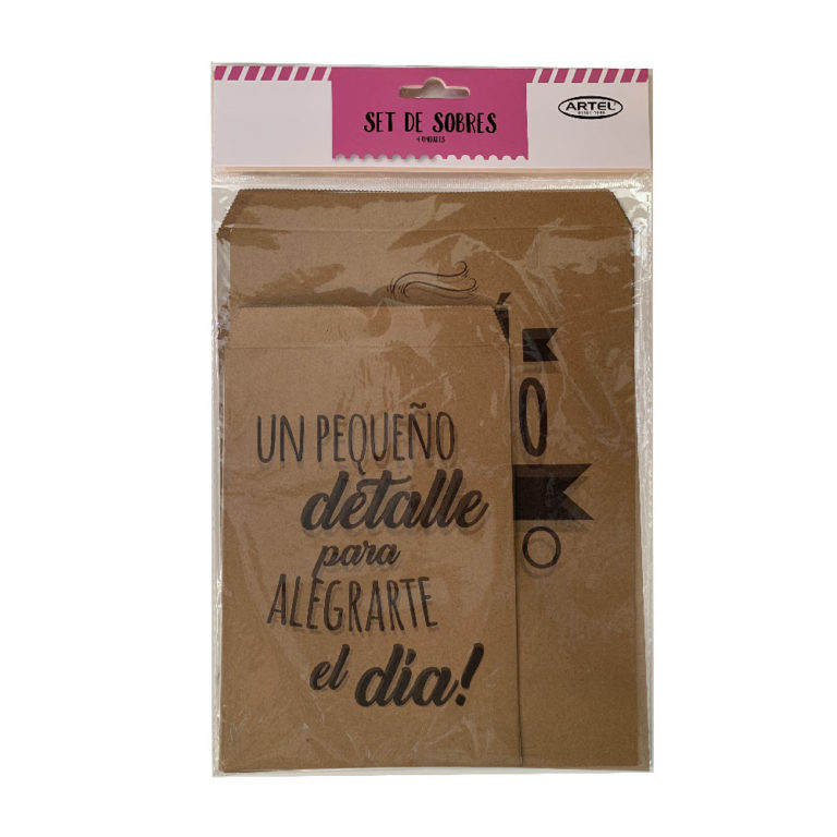 Set 4 Sobres Papel Kraft Con Diseño Artel - Artel
