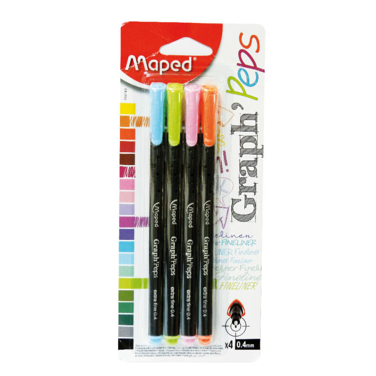 Fineliner Maped Graph Peps 4 Unidades - Artel